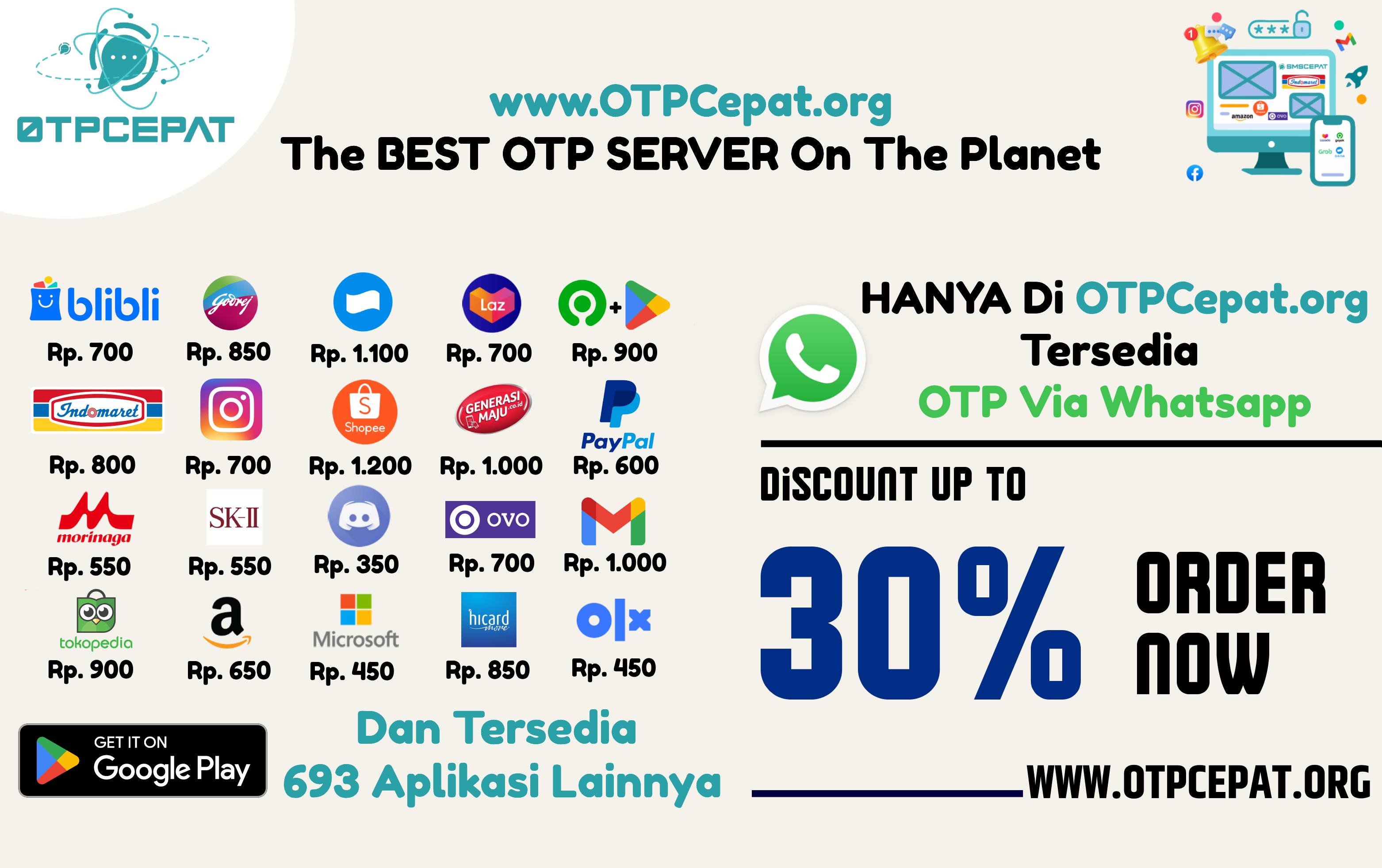 Layanan Penerima OTP Via Whatsapp dan SMS - Cepat, Murah dan Terpercaya ...